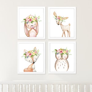Boho Woodland Animals Printable Nursery Art, Forest Animals Nursery ...