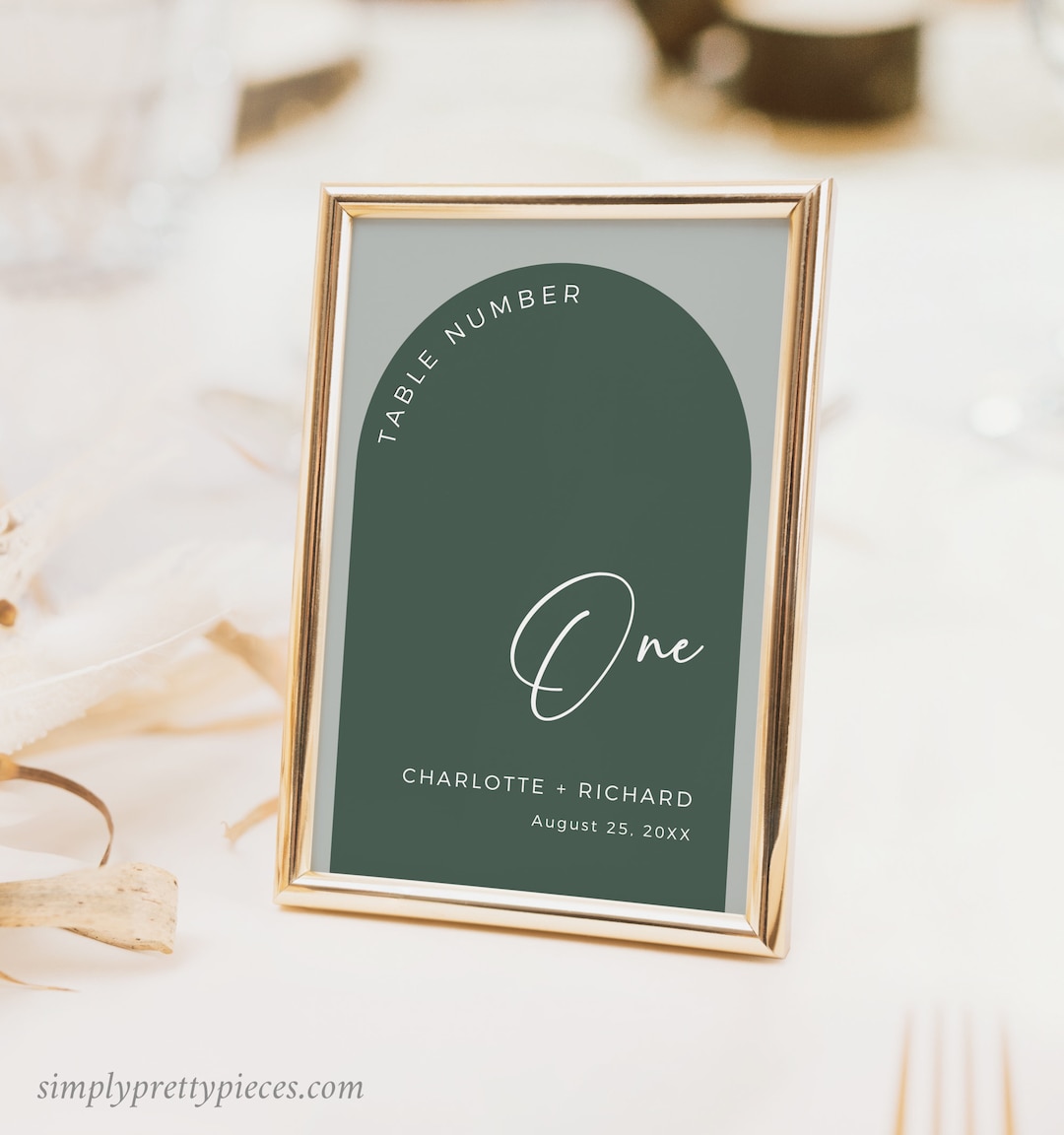 Sage Arch Table Number, Arched Table Number Sage Green, Boho Wedding ...