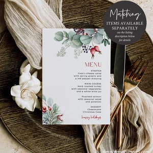 Printable Christmas Gift Tags Editable Holiday Labels, Winter Foliage ...