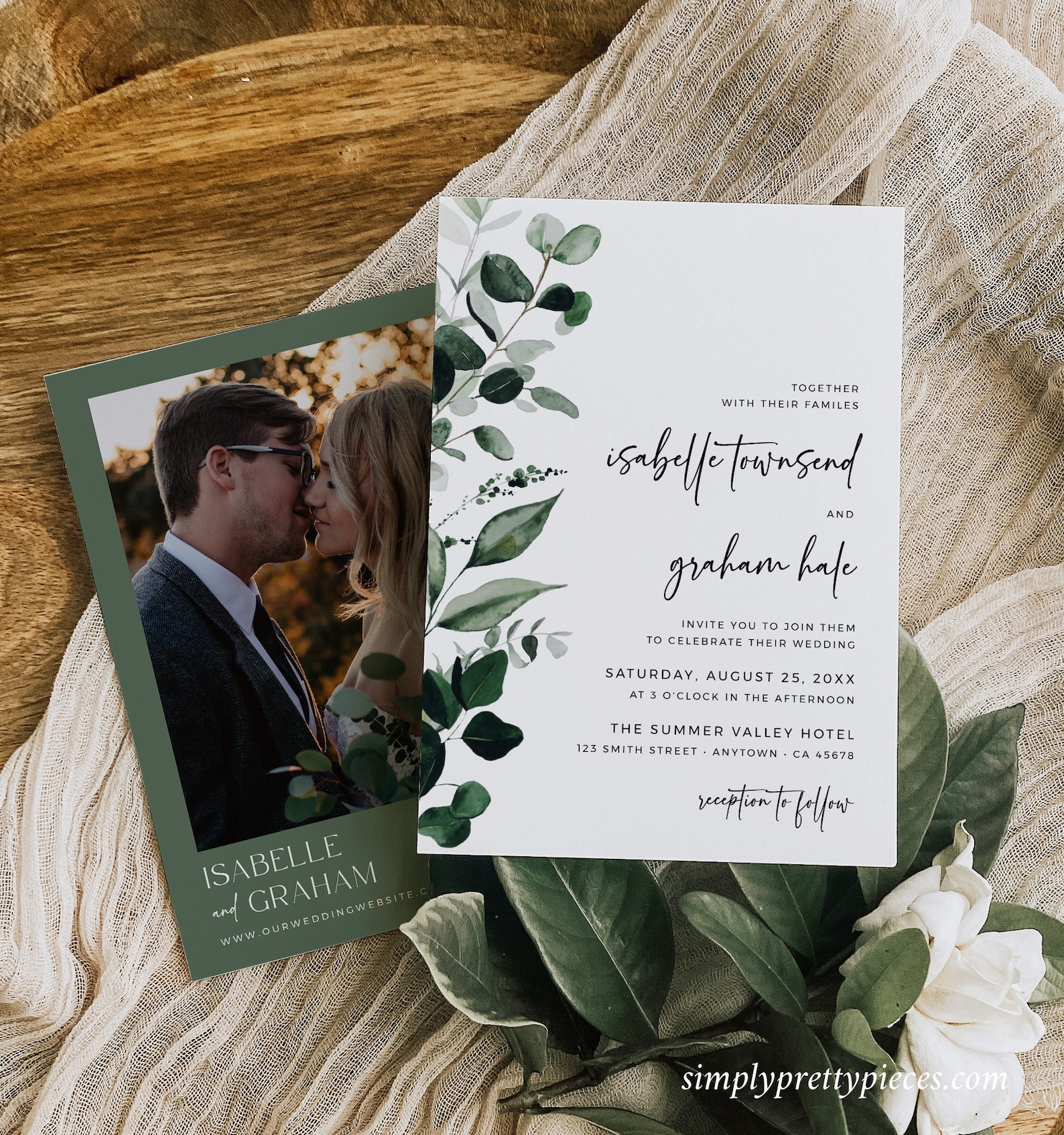 Greenery Wedding Invitation Botanical Wedding Invitation - Etsy