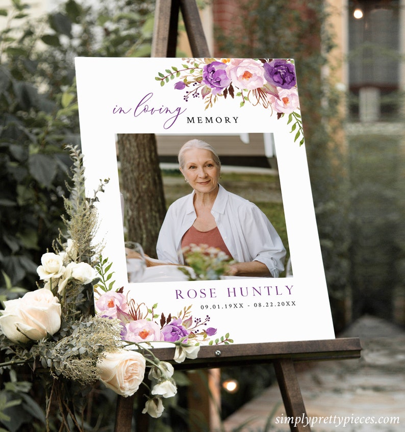 Memorial Welcome Sign Woman, Welcome Sign Funeral, Memorial Poster ...