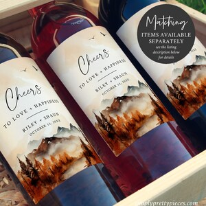 Woodland Place Card, Mountains Name Card, Forest Wedding Place Card ...