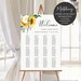 Sunflower Editable Table Numbers, Printable Yellow Floral Table Numbers ...