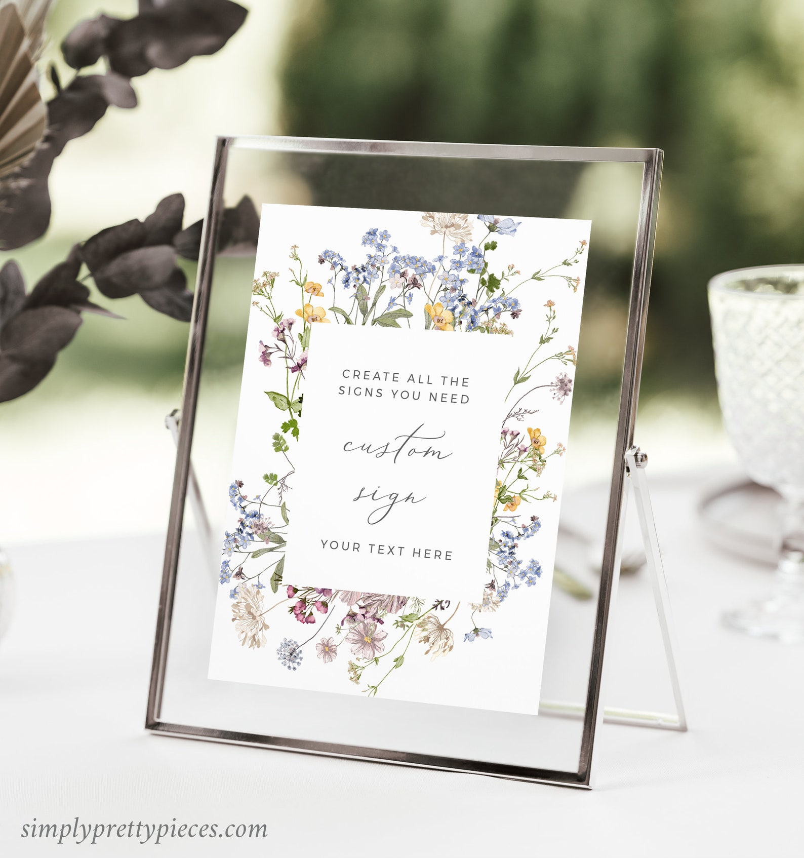 Wildflower Custom Wedding Sign, Wildflower Table Top Sign, Printable ...