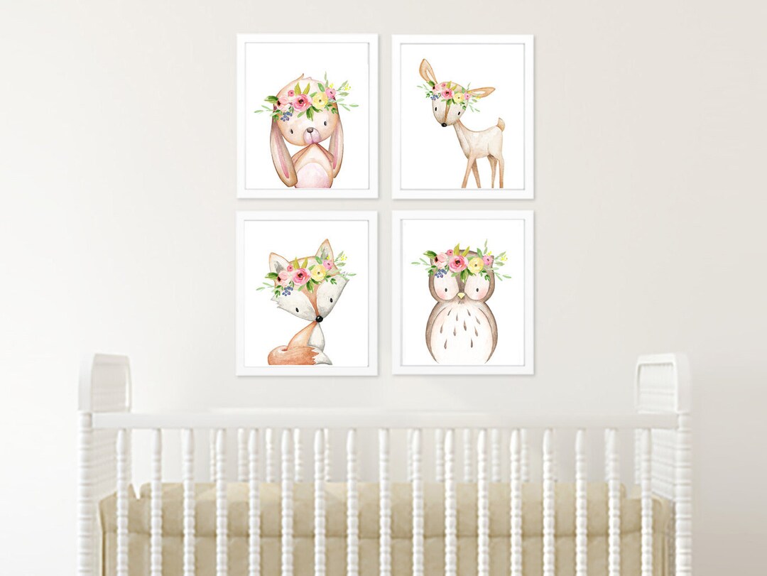 Boho Woodland Animals Printable Nursery Art, Forest Animals Nursery ...