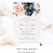 Editable Rose Gold Navy Blush Floral Engagement Party - Etsy