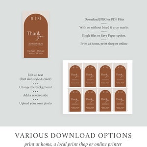 Arch Boho Editable Favor Tags, Printable Terracotta Arched Favor Tags ...