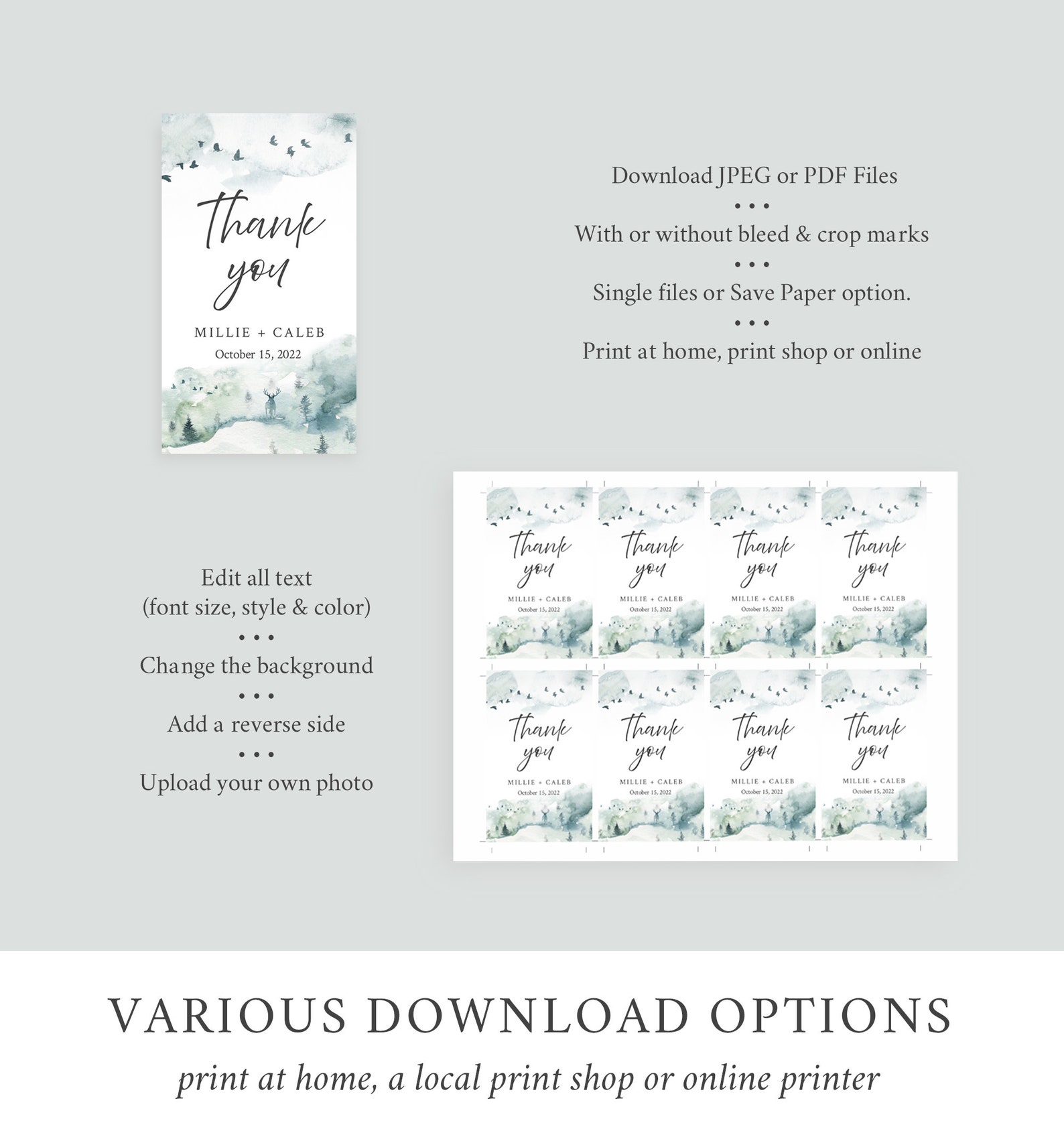 Editable Forest Favor Tags Printable Woodland Rustic Tags - Etsy
