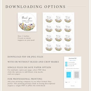 Bright Wildflower Round Favor Tag, Boho Wedding Favor Tag Wildflower ...