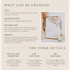 Dusty Rose Custom Wedding Sign, Boho Unlimited Signs Template, Pampas ...