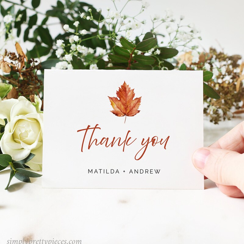 Fall Thank You Cards - Etsy