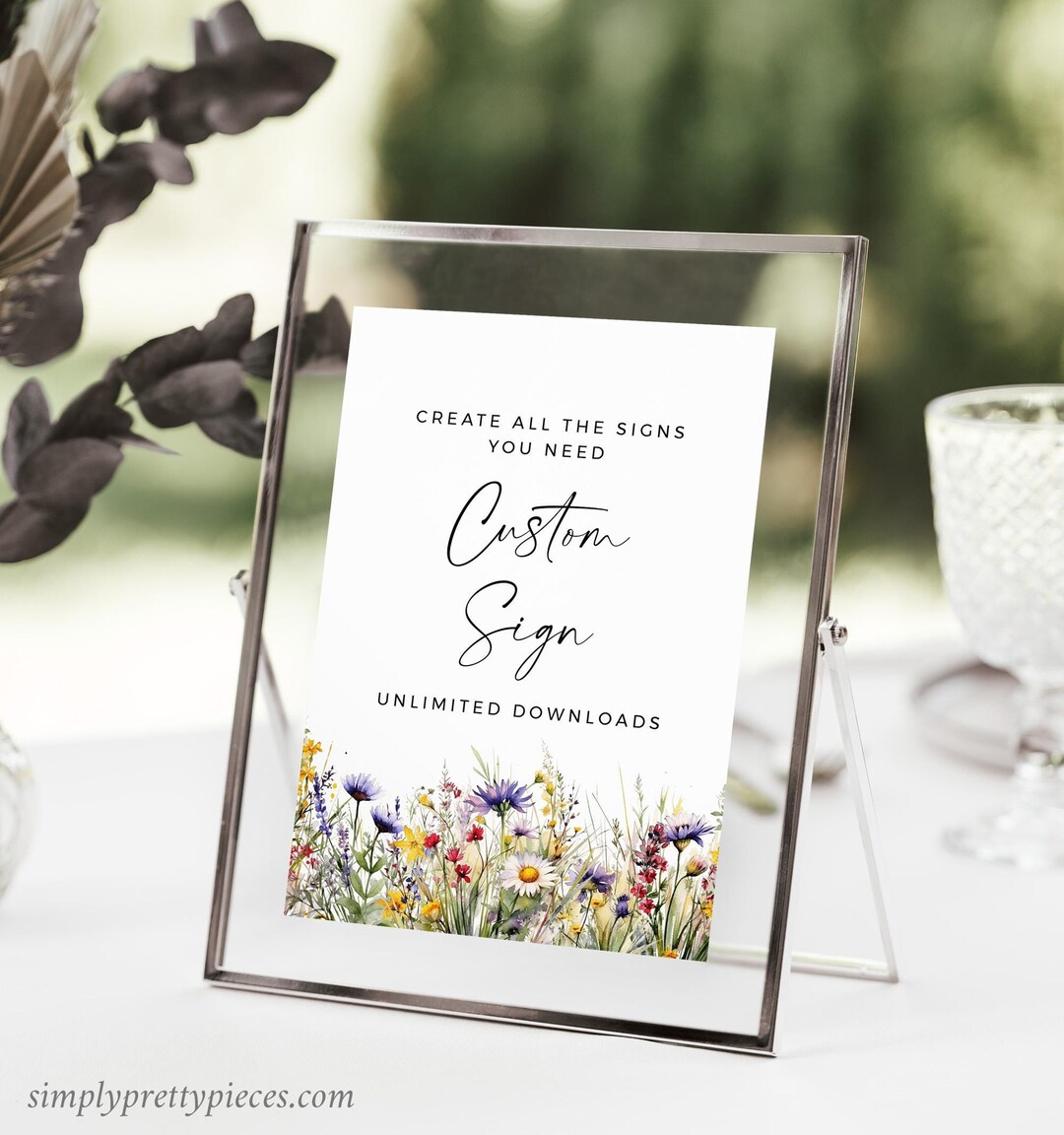 Bright Wildflower Custom Wedding Sign, Wildflower Table Top Sign ...