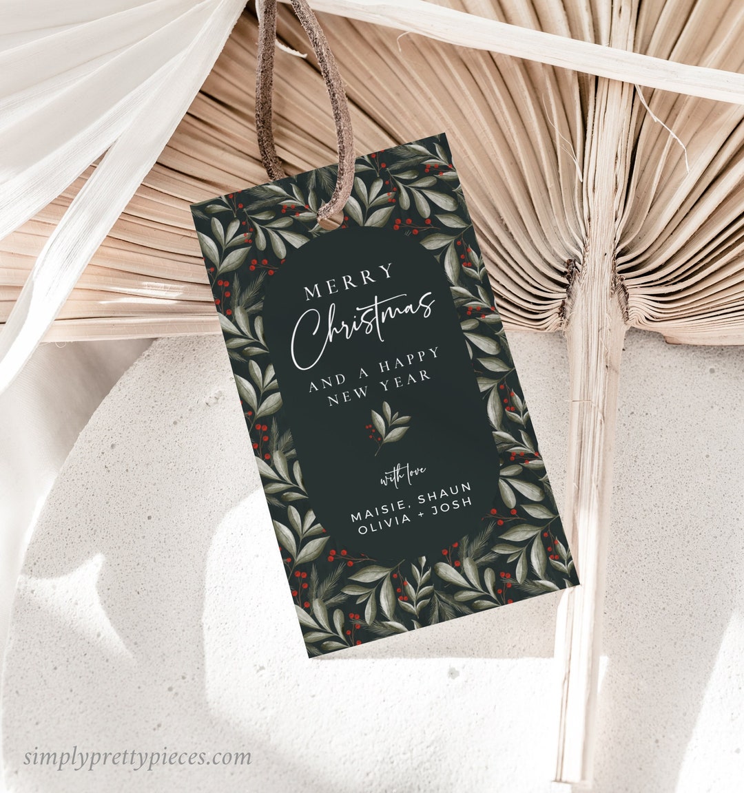 Editable Christmas Gift Tags Scandi Holiday Labels, Printable Gift Tag ...
