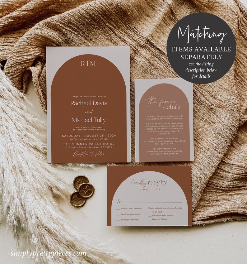 Arch Boho Editable Favor Tags Printable Terracotta Arched - Etsy