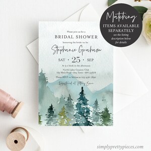 Mountains Editable Water Bottle Labels, Woodland Water Bottle Label DIY ...