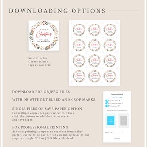 Nordic Round Christmas Gift Tags Printable Holiday Labels, Scandi Round ...