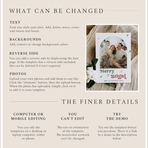 Boho Year in Review Card With Photos, Boho Year Overview Card, Editable ...