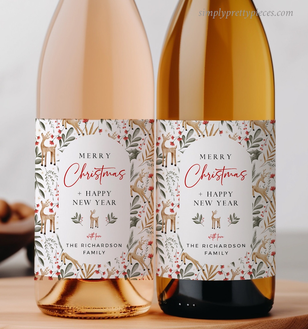 Editable Christmas Wine Bottle Label Template Full Size Wine Bottle ...