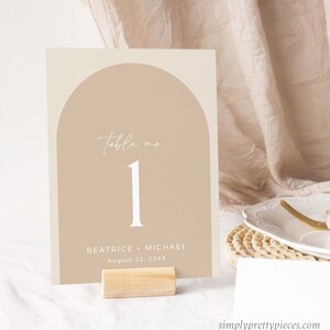 Taupe Arch Table Numbers, Arched Table Number, Bohemian Wedding Table ...