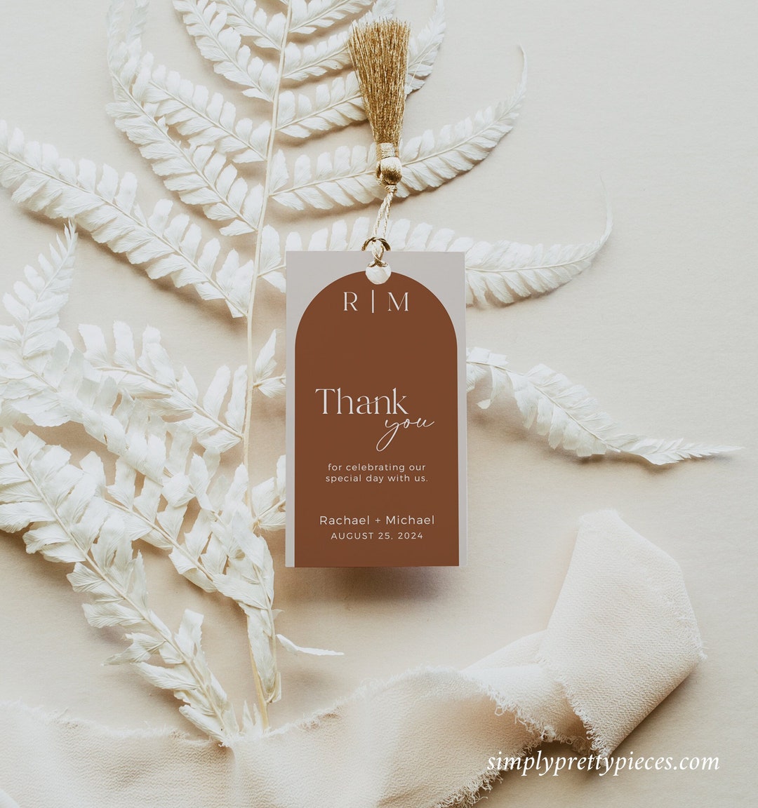 Arch Boho Editable Favor Tags, Printable Terracotta Arched Favor Tags ...