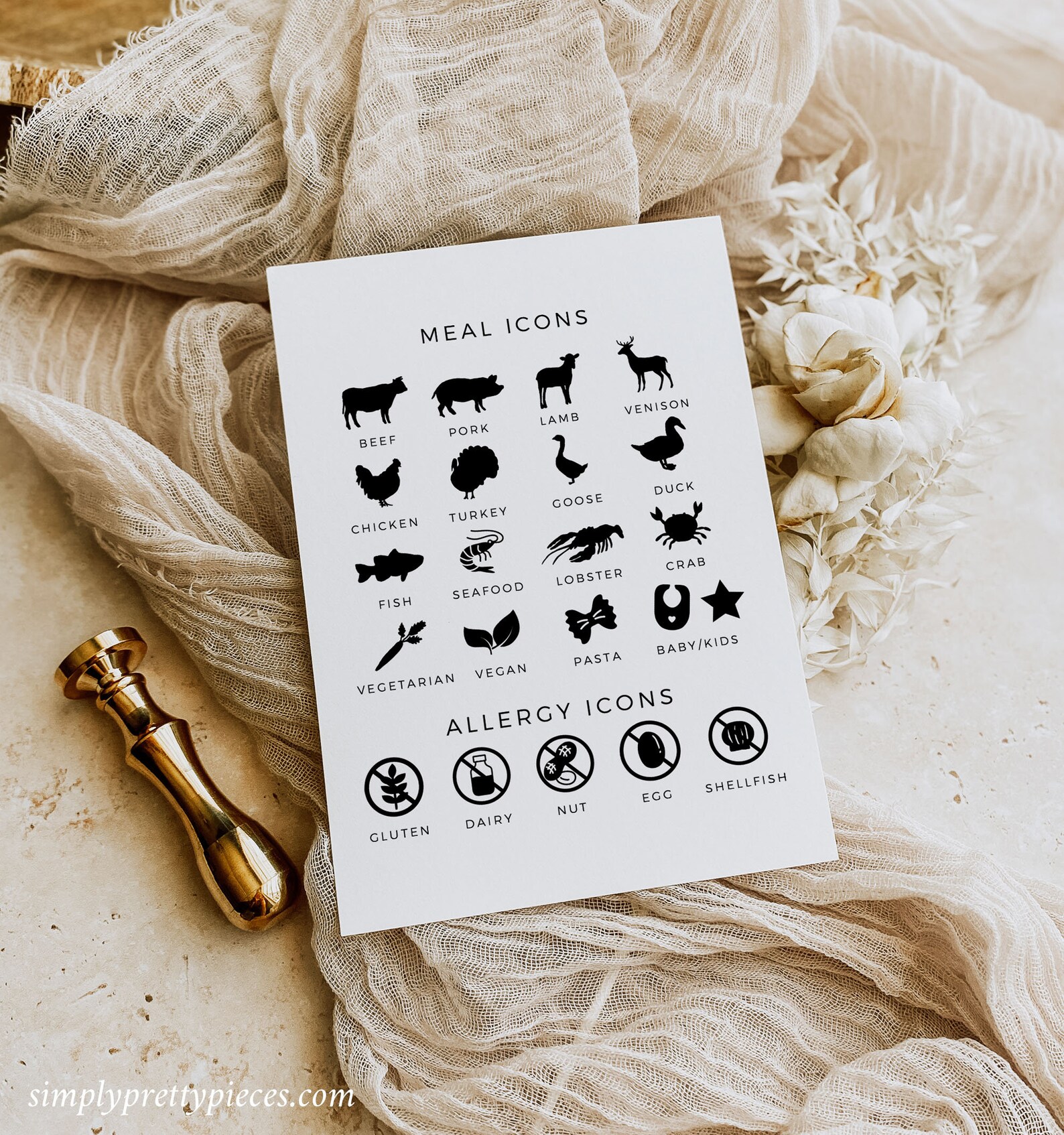 Editable Christmas Buffet Label Printable Winter Foliage - Etsy