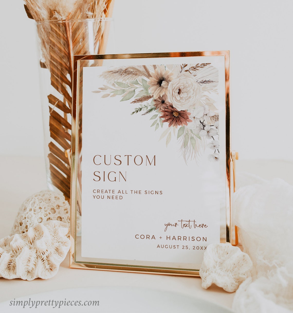 Boho Editable Custom Wedding Sign, Terracotta Unlimited Signs Template ...
