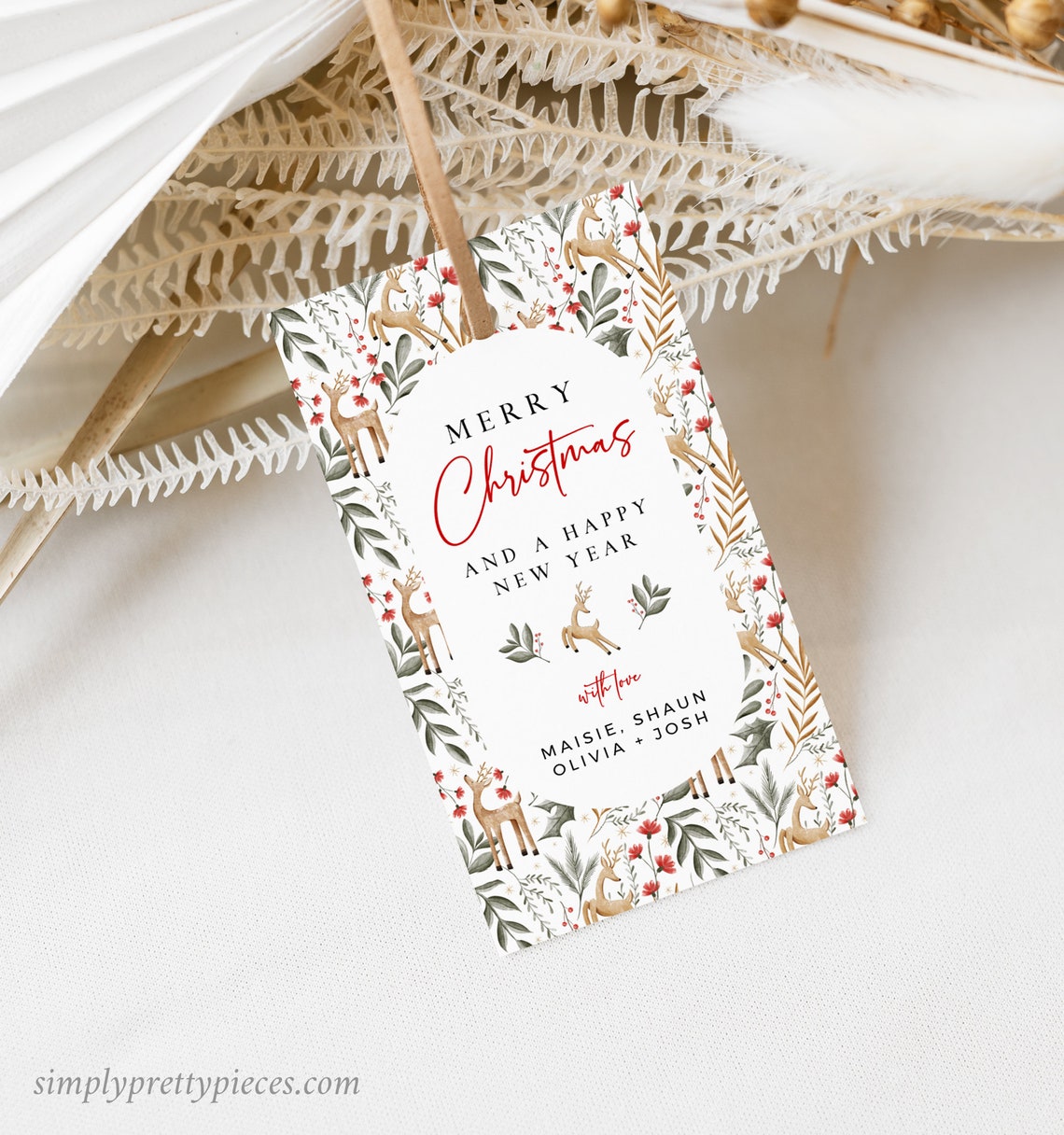 Printable Christmas Gift Tags Editable Holiday Labels, Scandi Gift ...