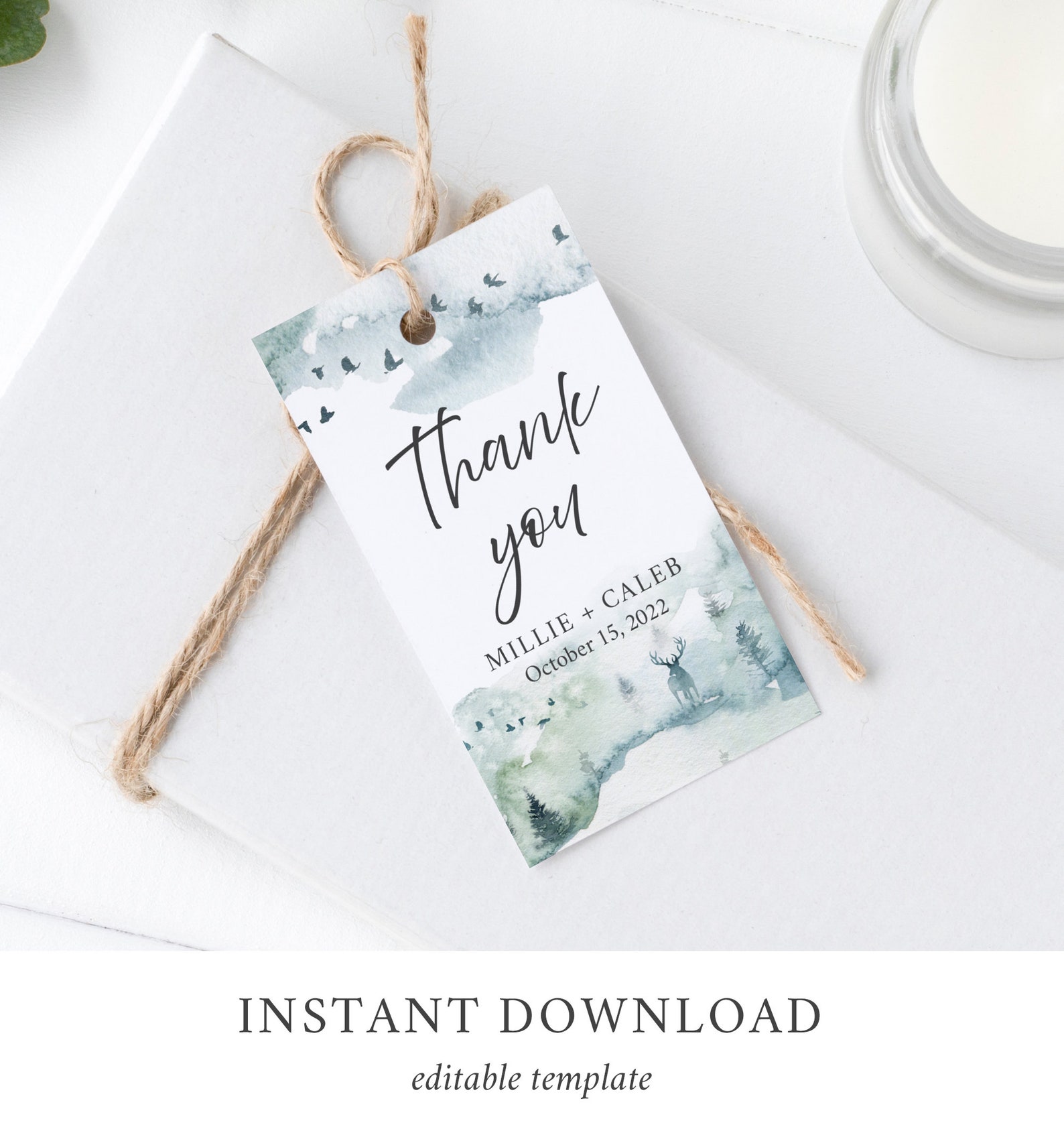 Editable Forest Favor Tags Printable Woodland Rustic Tags - Etsy