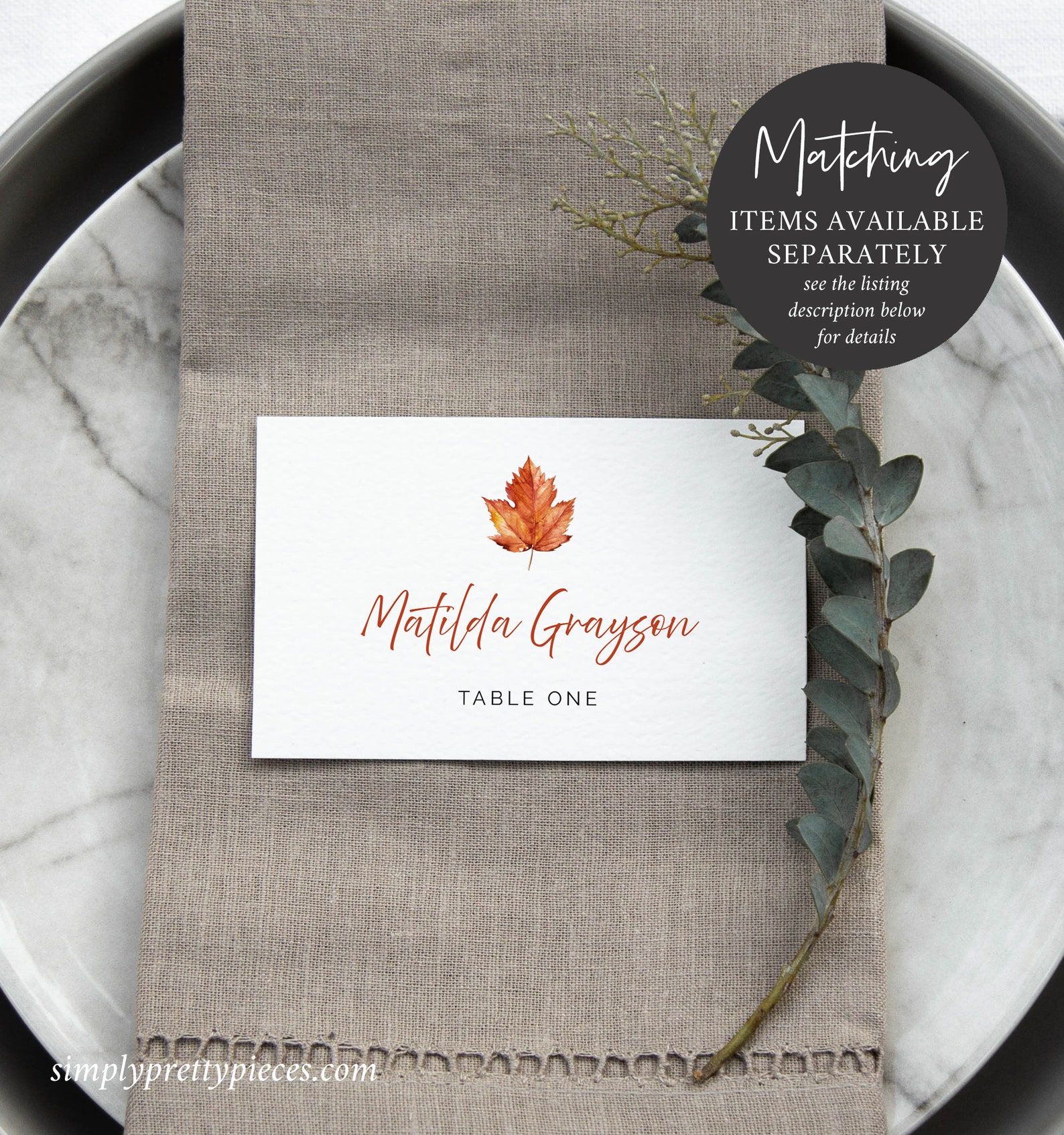 Maple Leaf Editable Table Numbers Printable Fall Modern - Etsy