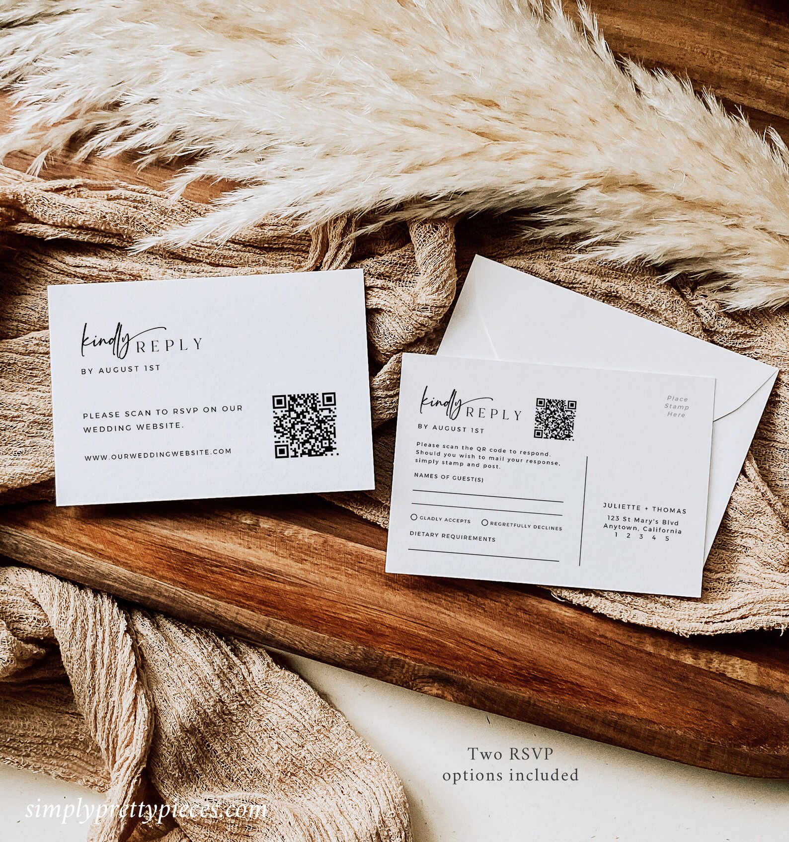 Modern Wedding Invite Set, Contemporary Wedding Invitation Suite ...