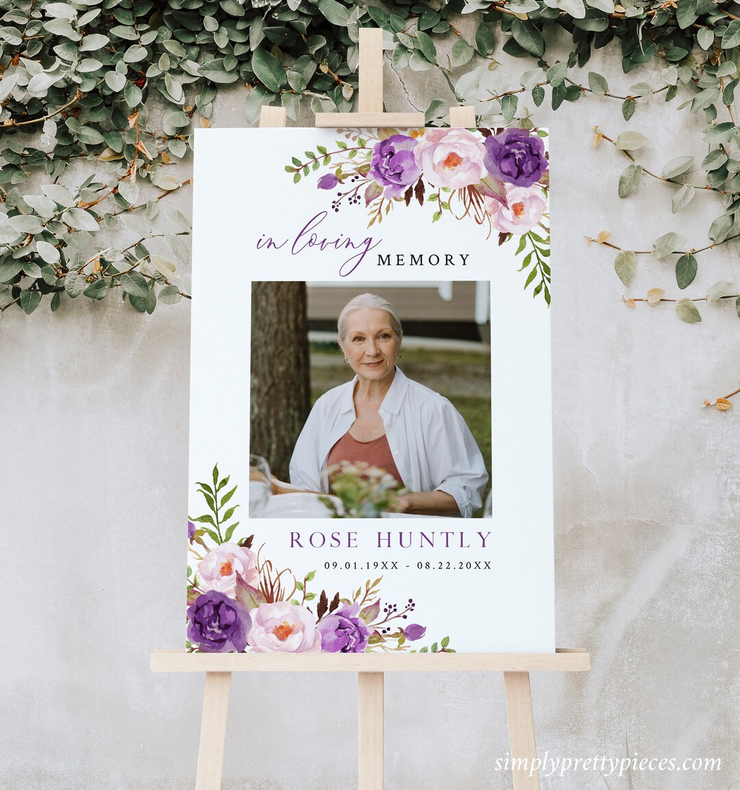 Memorial Welcome Sign Woman, Welcome Sign Funeral, Memorial Poster ...