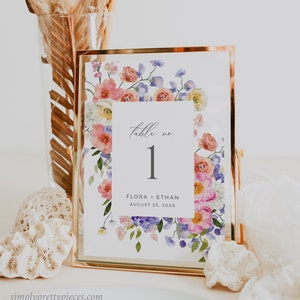 Floral Wedding Table Number With Flowers, Floral Table Names, Boho ...
