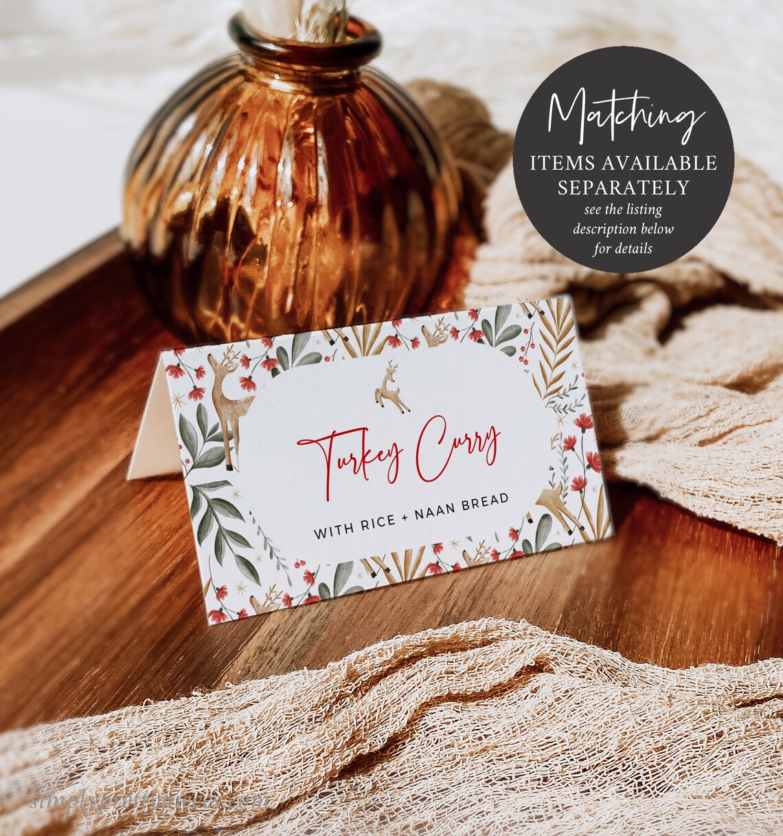Nordic Round Christmas Gift Tags Printable Holiday Labels, Scandi Round ...