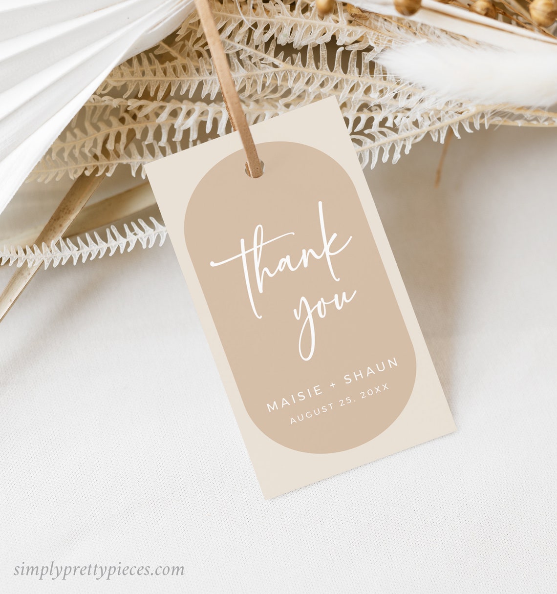 Double Arch Wedding Gift Tag Boho Wedding Favor Tags Taupe - Etsy