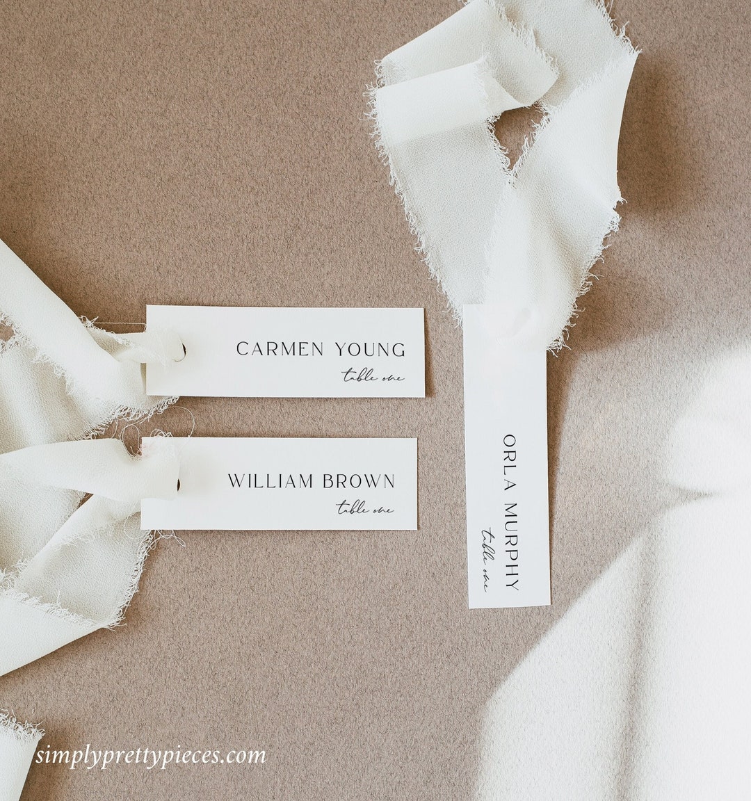 Slim Elegant Place Cards, Minimal Place Cards, Modern Name Cards ...