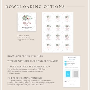 Winter Wedding Round Tag Printable Round Favor Label, Eucalyptus Tag ...
