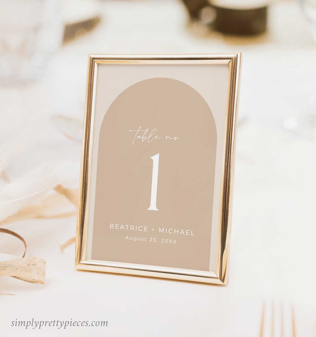 Taupe Arch Table Numbers, Arched Table Number, Bohemian Wedding Table ...