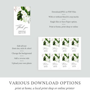 Orchid Protea Editable Tags, Printable Tropical Floral Favor Tags ...
