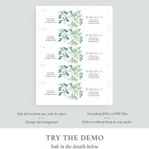 Eucalyptus Editable Wrap Around Address Label Template, Greenery ...