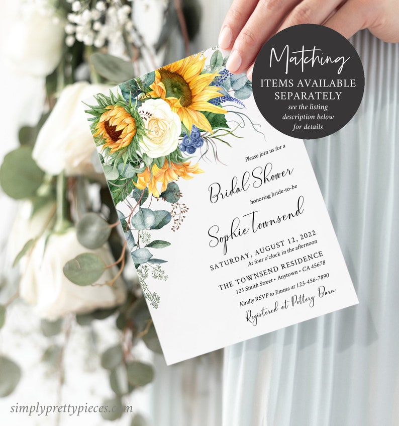 Sunflower Editable Water Bottle Labels Yellow Floral - Etsy