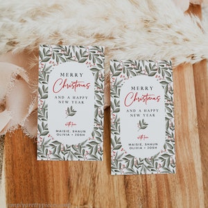 Printable Christmas Gift Tags Nordic Holiday Labels, Editable Gift Tag ...