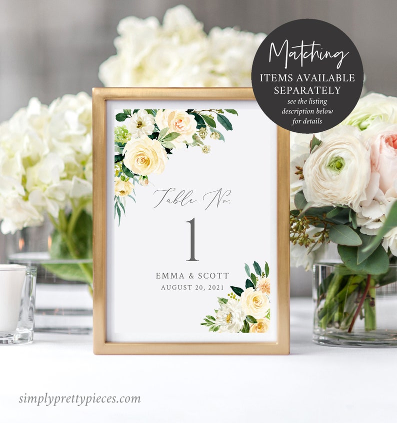 Yellow Greenery Floral Editable Menu Pale Yellow Boho Table - Etsy