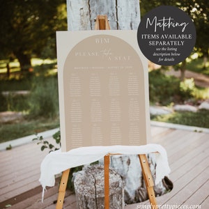 Taupe Arch Menu, Arched Wedding Menu, Neutral Boho Table Menu, Bohemian ...