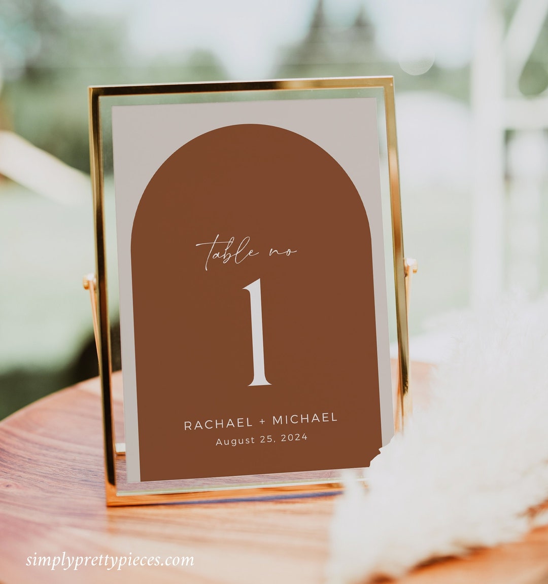 Arch Terracotta Modern Editable Table Numbers, Printable Arched Boho ...