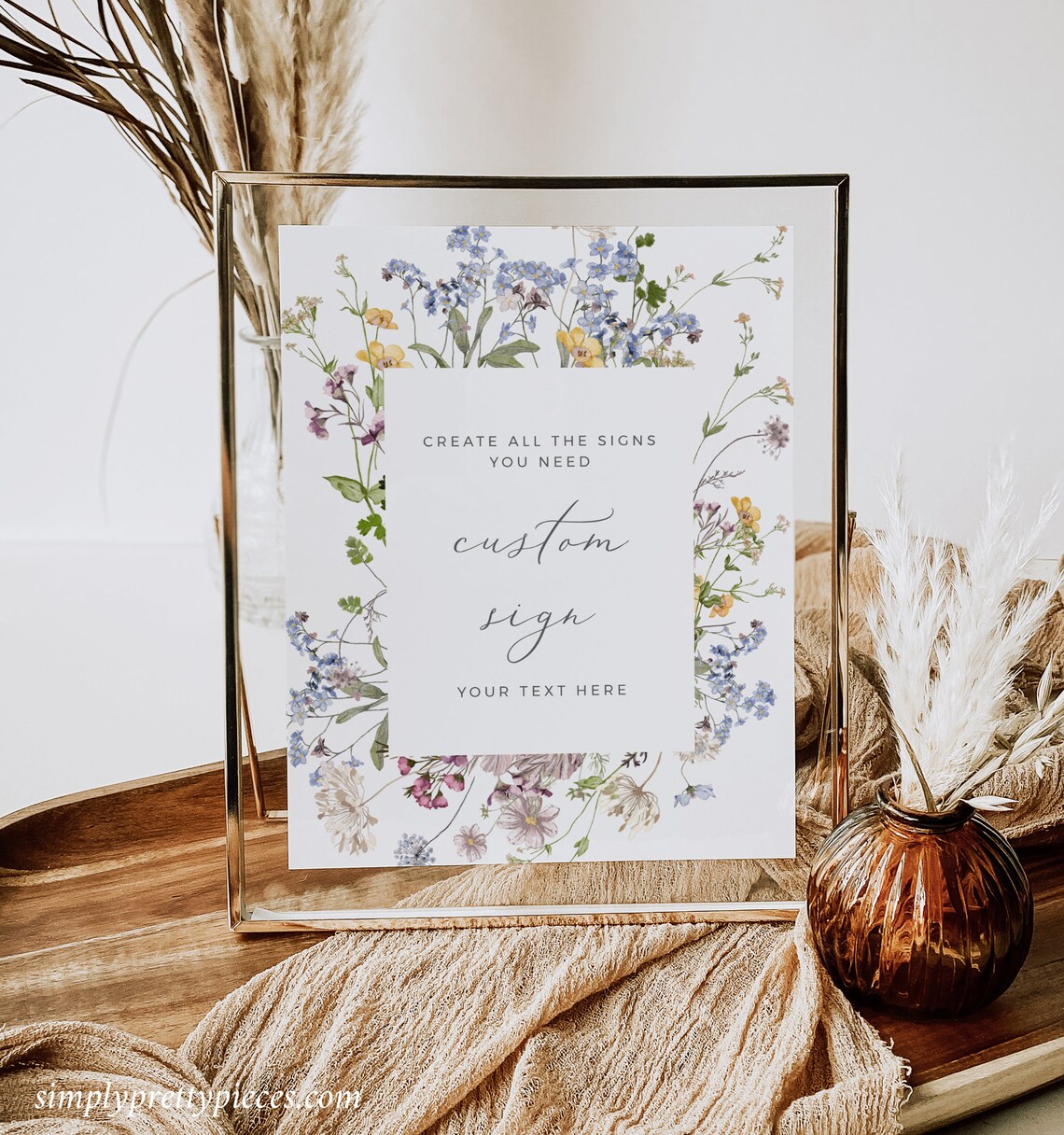 Wildflower Custom Wedding Sign, Wildflower Table Top Sign, Printable ...