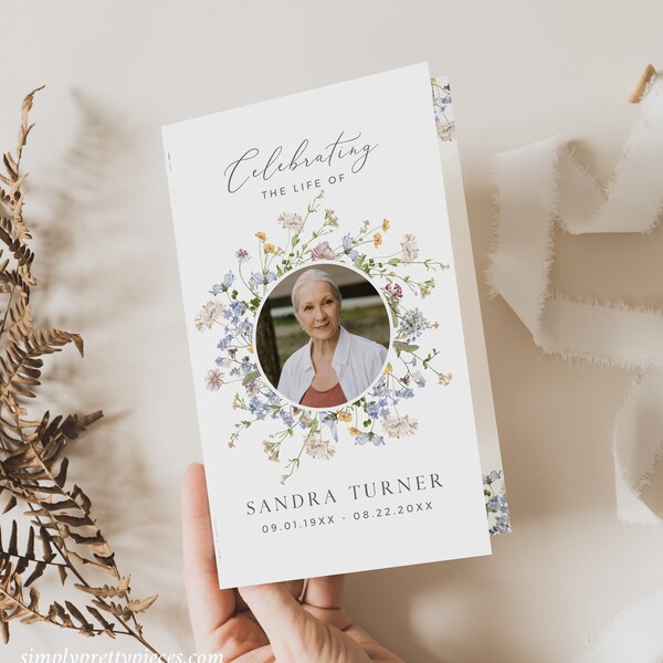 Funeral Memorial Booklet Printable Template - Etsy