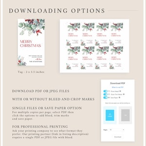 Editable Christmas Gift Tag Printable Winter Foliage Holiday - Etsy