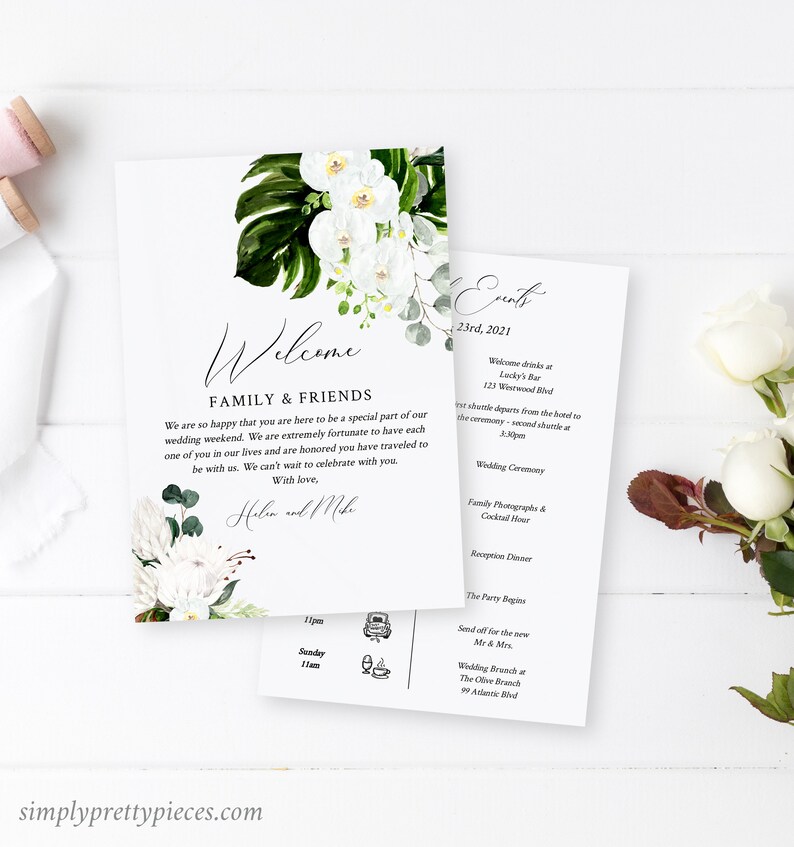 Orchid Wedding Bundle, Printable Tropical Wedding Invitation Set ...