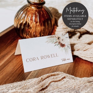 Boho Editable Table Numbers, Printable Modern Bohemian Wedding Table ...