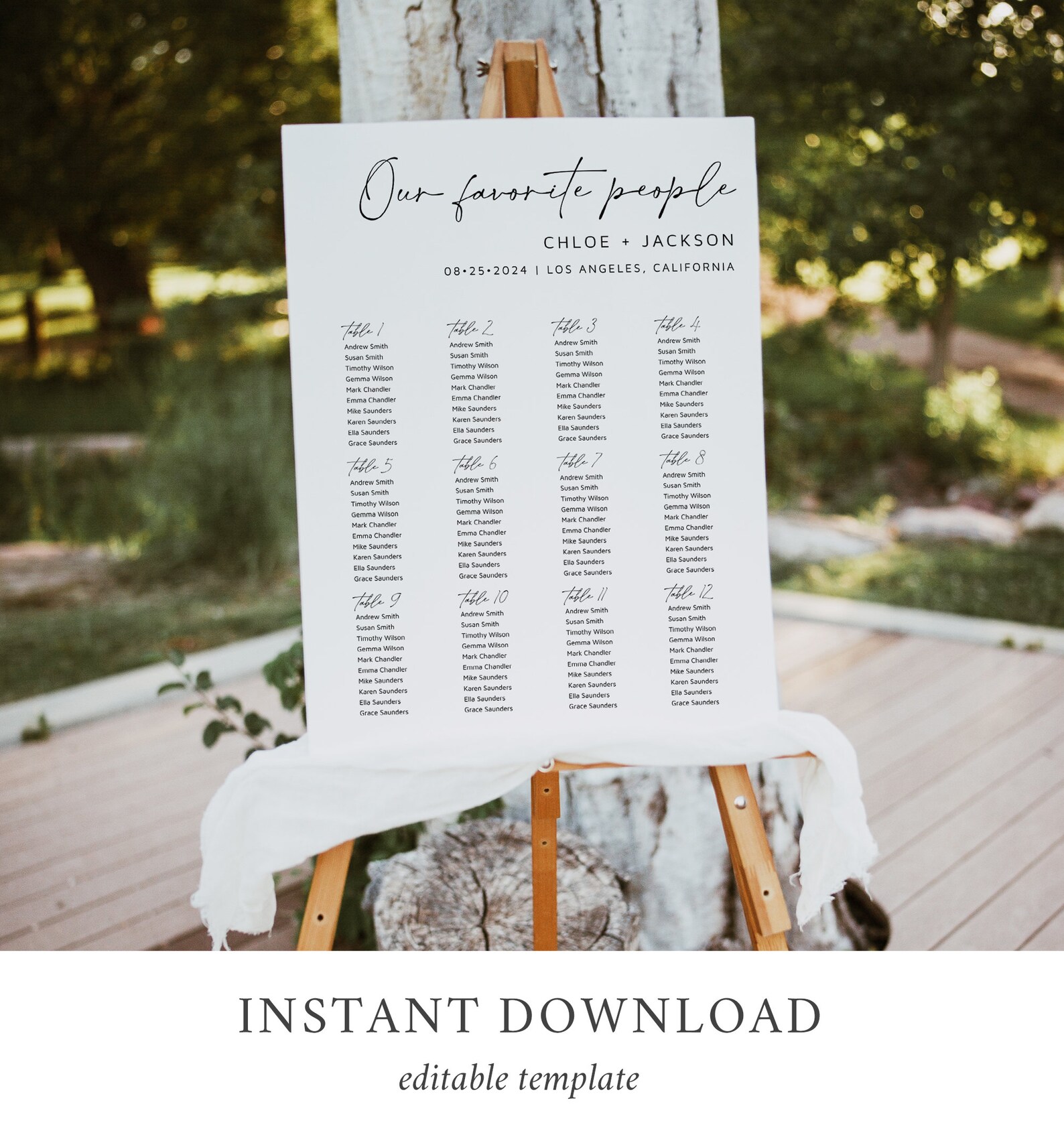 Minimalist Seating Chart Wedding Modern Seating Plan Minimal - Etsy